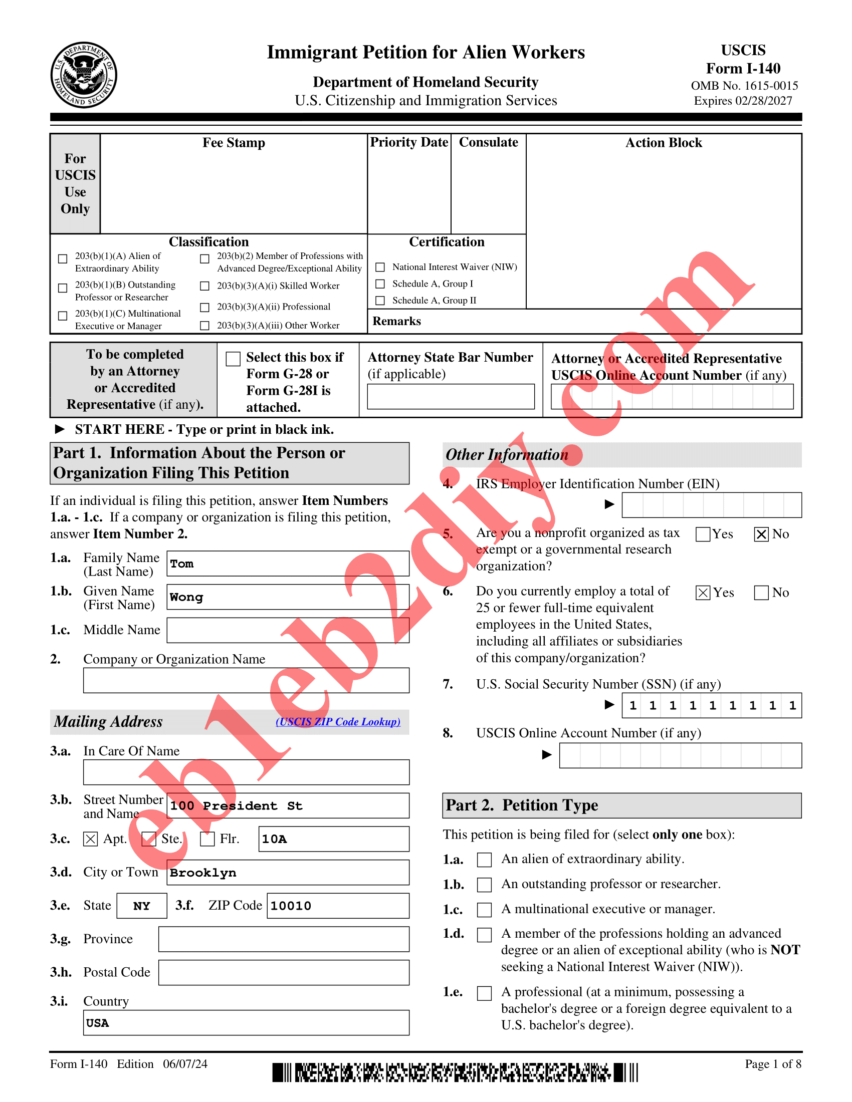 I-140 Form Complete Guide: Step-by-Step Instructions for EB1A/EB2 NIW Self-Petitioners (2025 ...